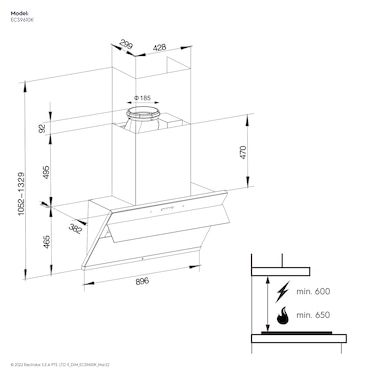 90cm slope cooker hood - ECS9610K | Electrolux Malaysia