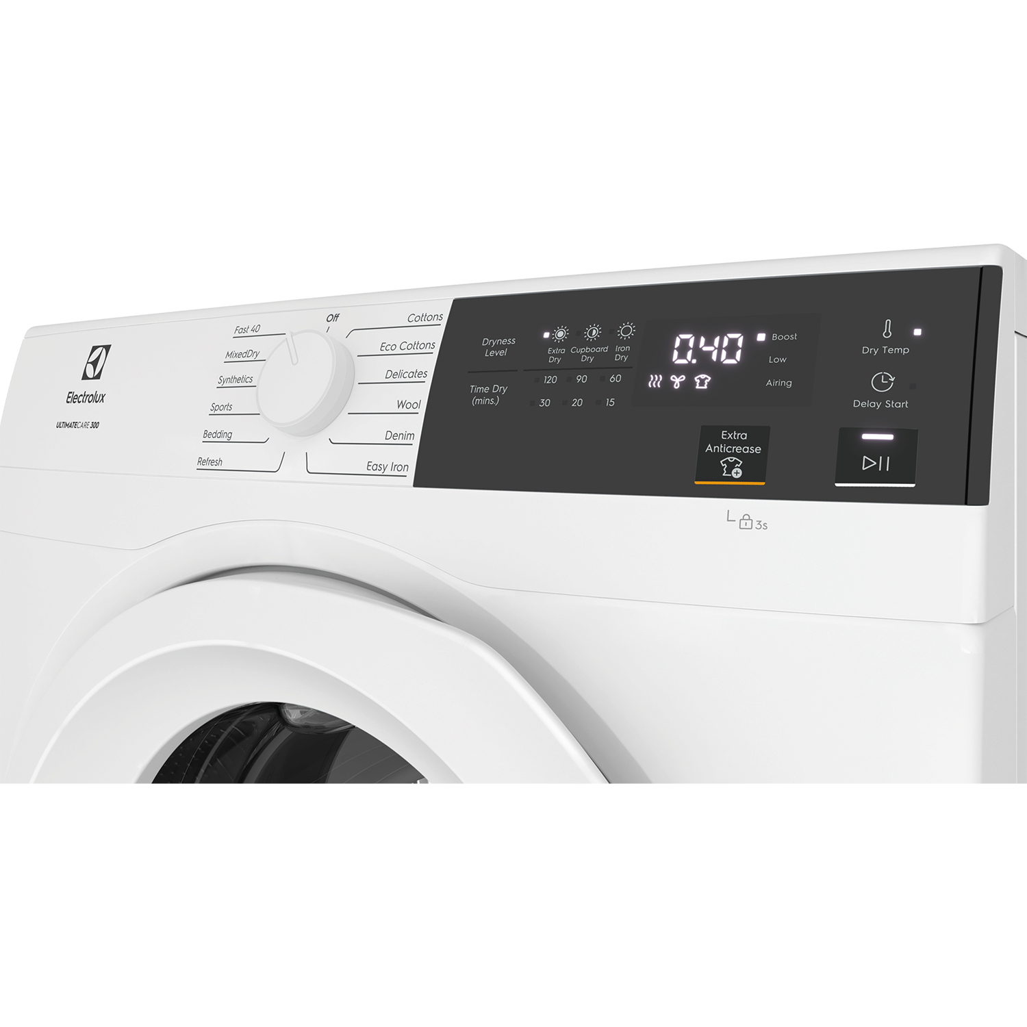 9kg UltimateCare 300 venting dryer - EDV904H3WC | Electrolux Malaysia