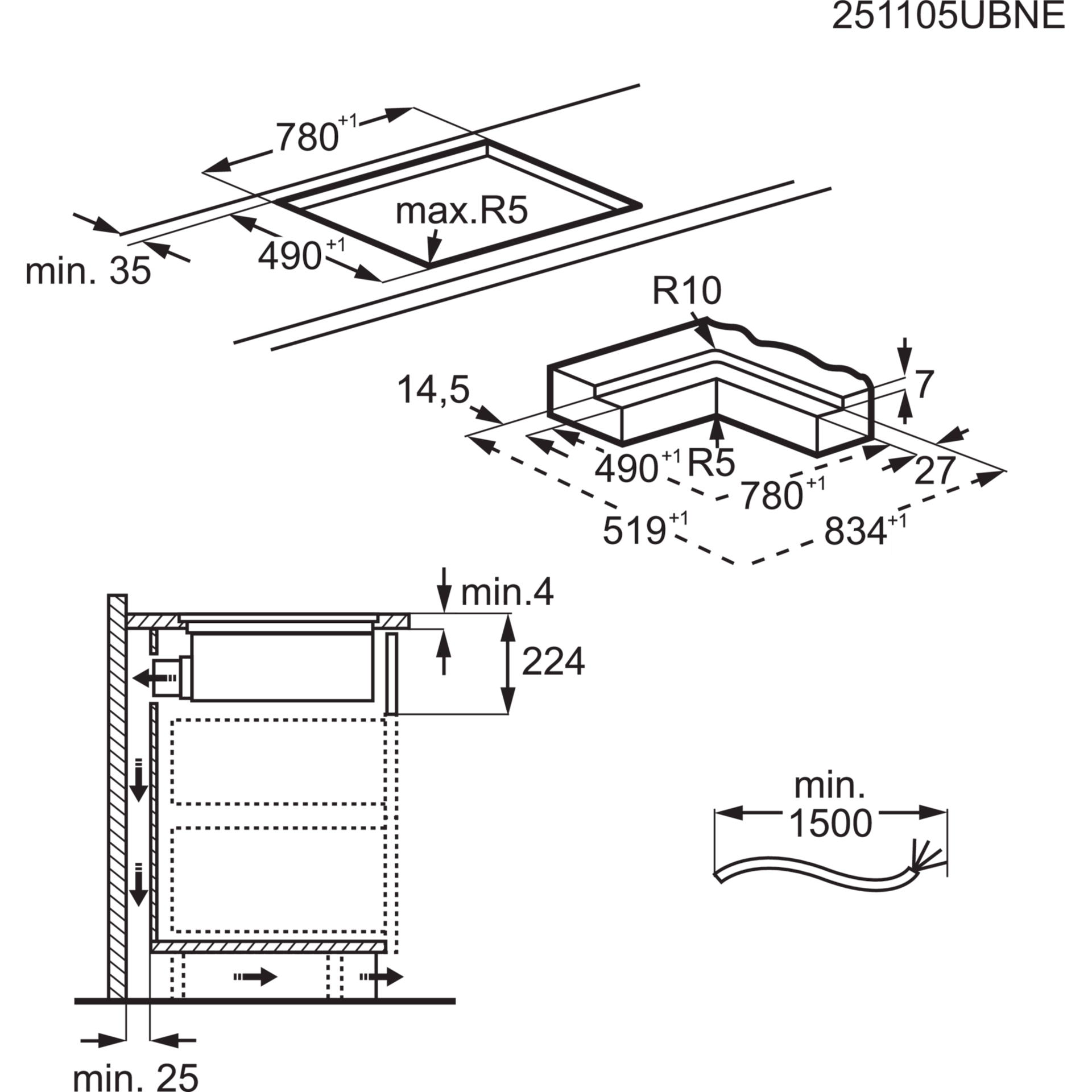 900 venting induction hob with 4 cooking zones - KCC84450CK ...