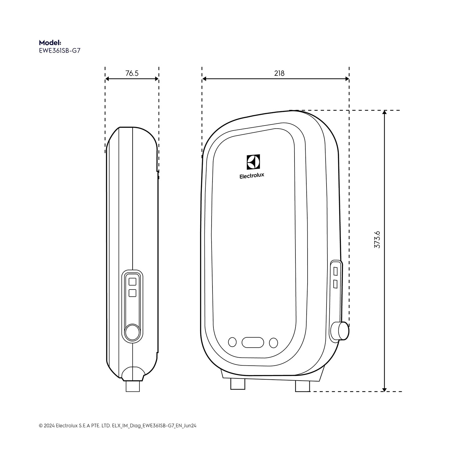 3.6 kW UltimateHome 900 electric instant water heater Comfort Flow Tank - EWE361SB-G7