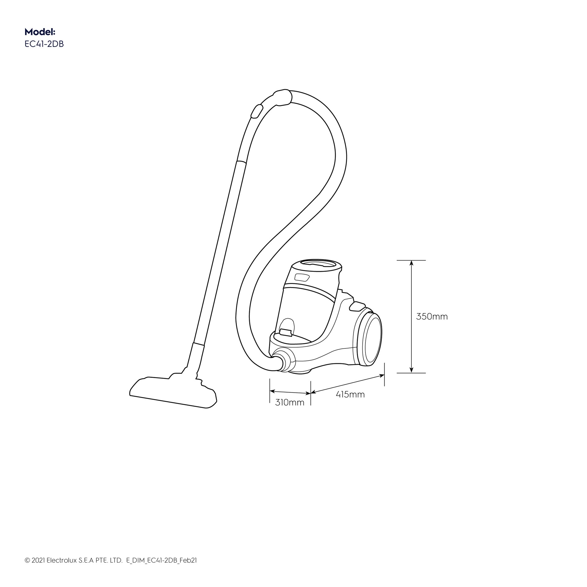 2000W Ease C4 canister vacuum cleaner - EC41-2DB | Electrolux Malaysia