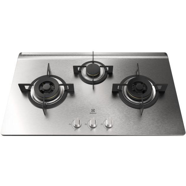 86cm stainless steel 3-burner gas hob - EHG933SA | Electrolux Malaysia
