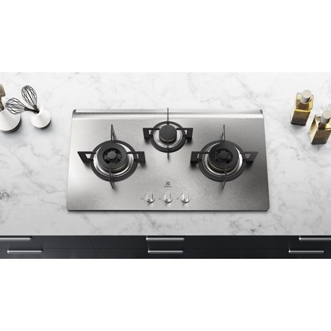 86cm stainless steel 3-burner gas hob - EHG933SA | Electrolux Malaysia