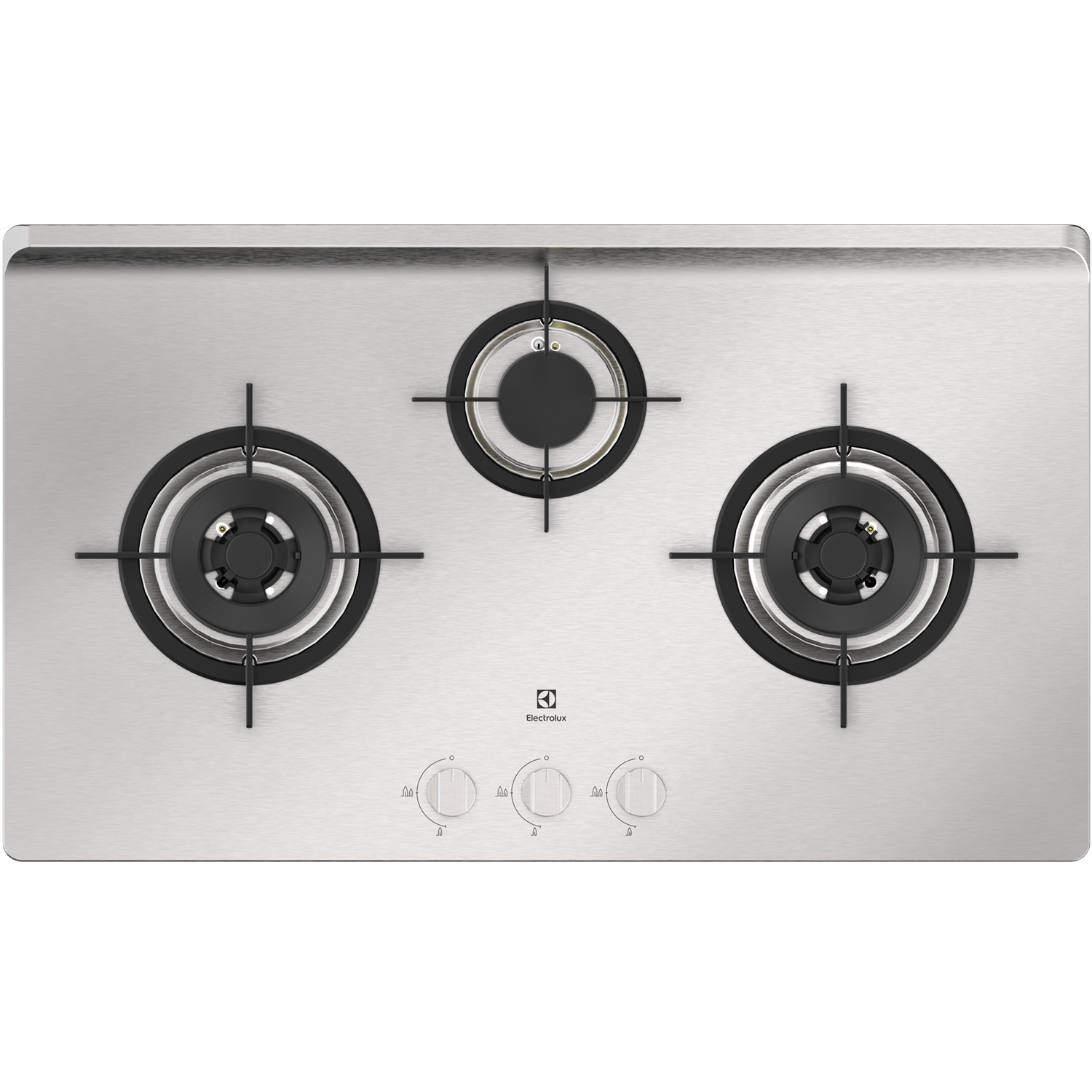 86cm stainless steel 3-burner gas hob - EHG933SA | Electrolux Malaysia