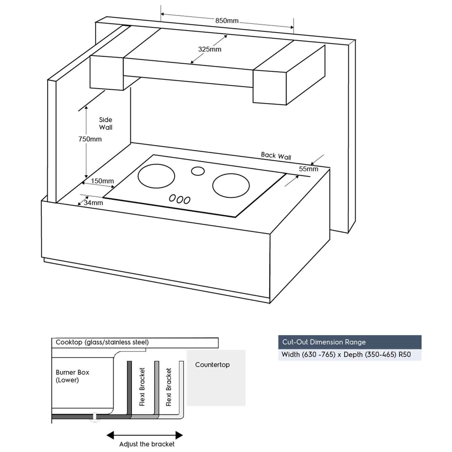 80cm gas stove with 2 cooking zones - EHG8251BC | Electrolux Malaysia